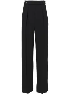 Proenza Schouler High Waist Crepe Trousers - Black