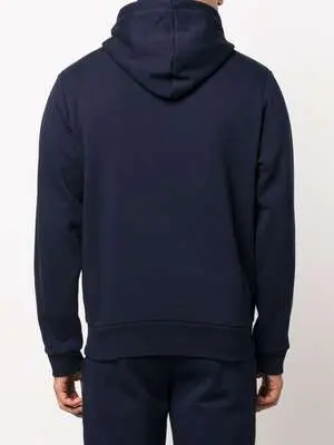 Lacoste Logo-patch Fleece Hoodie - Blue