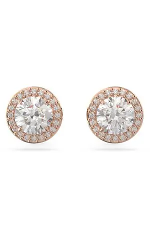 SWAROVSKI Una Pavé Crystal Stud Earrings - Rose Gold