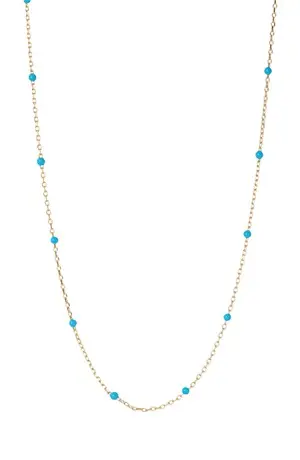 Argento Vivo Enamel Dot Station Necklace - Gold/ Turquoise