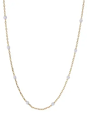 Argento Vivo Enamel Dot Station Necklace - Gold/ Turquoise