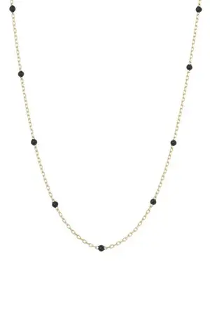 Argento Vivo Enamel Dot Station Necklace - Gold/black