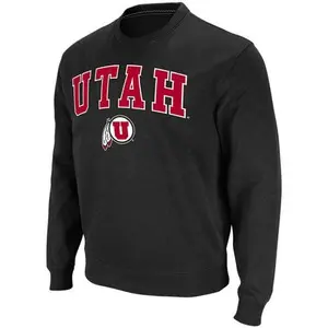COLOSSEUM Utah Utes Arch & Logo Tackle Twill Pullover Sweatshirt