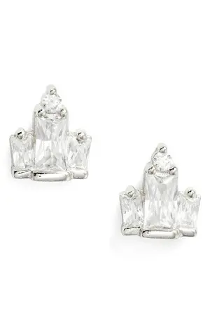 Kendra Scott Juliette Stud Earrings - Rhodium White Crystal