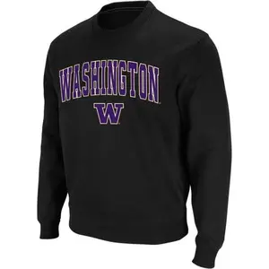 COLOSSEUM Washington Huskies Arch & Logo Crew Neck Sweatshirt