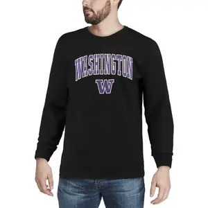 COLOSSEUM Washington Huskies Arch & Logo Crew Neck Sweatshirt