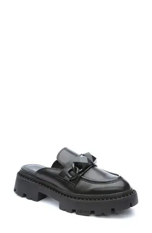 Ash Genius Lug Sole Mule - Black/black