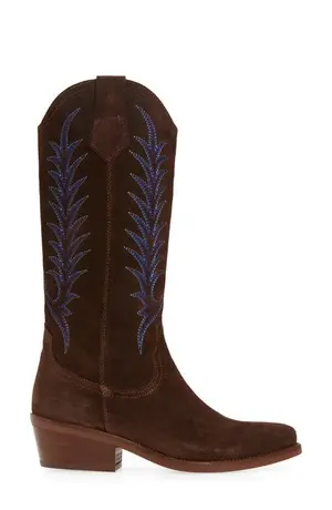 Penelope Chilvers Goldie Embroidered Cowboy Boots - Ebony