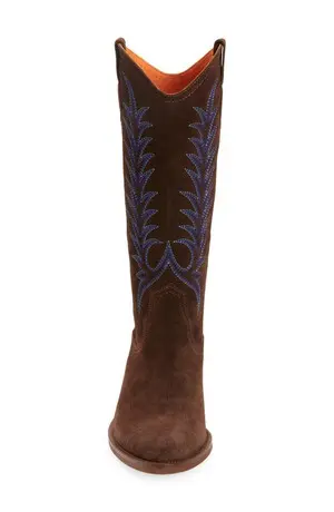 Penelope Chilvers Goldie Embroidered Cowboy Boots - Ebony