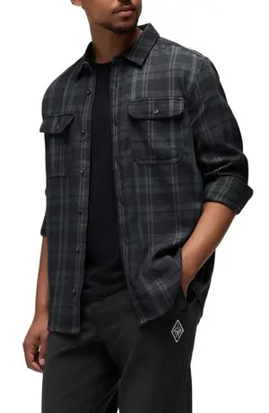 Prana Westbrook Plaid Recycled Blend Button-up Shirt - Coal Shadow