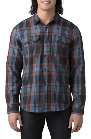 Prana Westbrook Plaid Recycled Blend Button-up Shirt Nightshade