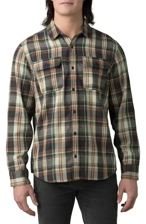 Prana Westbrook Plaid Recycled Blend Button-up Shirt Soft Pine