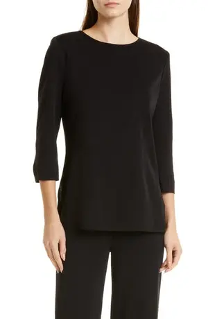 Misook Knit Tunic Top - Black