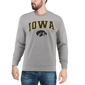 COLOSSEUM Iowa Hawkeyes Arch & Logo Crew Neck Sweatshirt