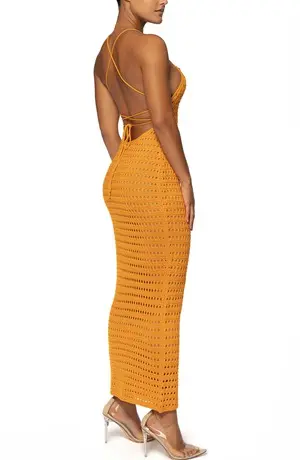 JLUXLABEL Palmas Crochet Maxi Sweater Dress