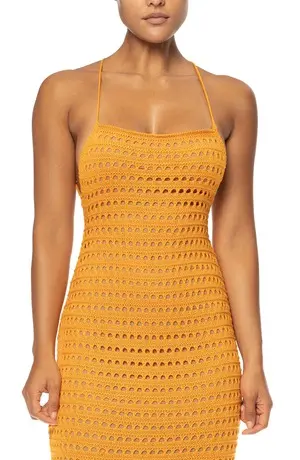white christmas dresses Yellow Oceanic Dream Crochet Maxi Dress main image 1