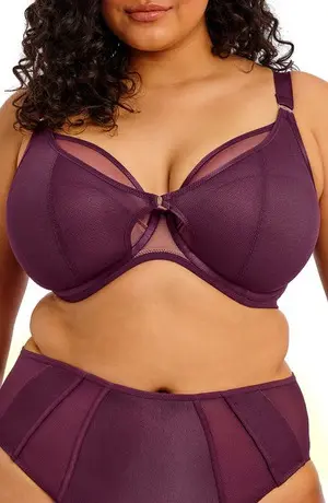 Elomi Kintai Full Coverage Mesh Underwire Bra Blackberry