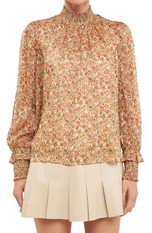 Endless Rose Floral Stripe Chiffon Blouse
