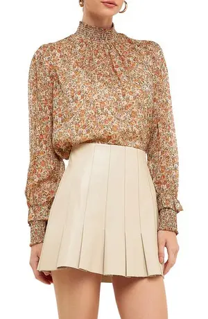 Endless Rose Floral Stripe Chiffon Blouse - Ivory Multi