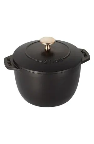 STAUB 1.5-quart Enameled Cast Iron Petite French/dutch Oven Black