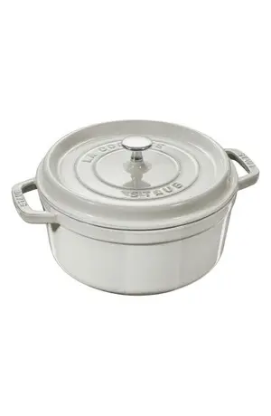 STAUB 4-quart Enameled Cast Iron Dutch Oven - White Truffle