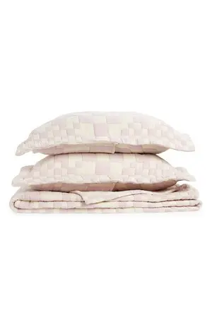 DUSEN DUSEN Check Jacquard Coverlet & Sham Set