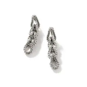John Hardy Surf Link Earrings - Sterling Silver