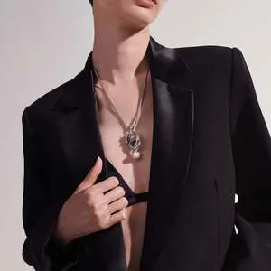 John Hardy Naga Necklace Diamonds, Pearl