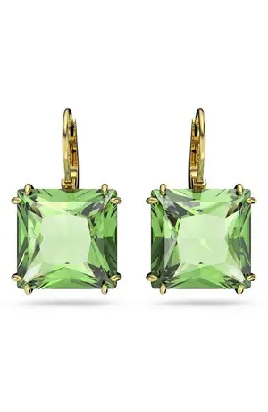 SWAROVSKI Millenia Square Crystal Drop Earrings - Peridot