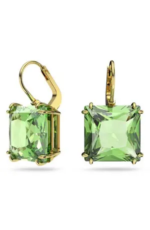 SWAROVSKI Millenia Square Crystal Drop Earrings - Peridot