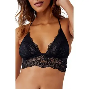Free People Maya Lace Bralette Black