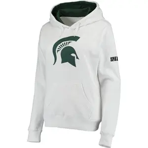 STADIUM ATHLETIC Michigan State Spartans Big Logo Pullover Sweatshirt - White