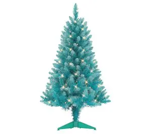 PULEO INTERNATIONAL Puleo 4' Prelit Fashion Teal Christmas Tree - One-color