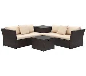SAFAVIEH Welch Outdoor 4-pc Living Sectional Set W/stora Ge By - One-color