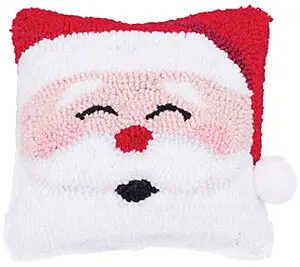C&F HOME Happy Santa Hooked Pillow By - One-color