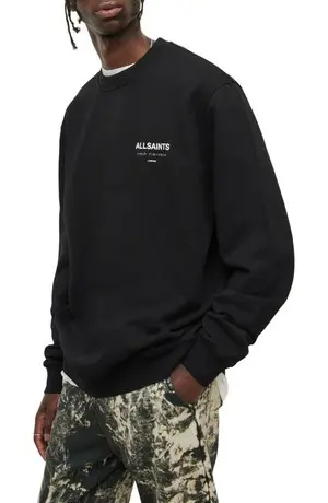 ALLSAINTS Underground Logo Organic Cotton Sweatshirt - Jet Black