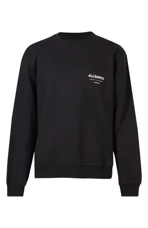 ALLSAINTS Underground Logo Organic Cotton Sweatshirt - Jet Black