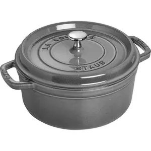STAUB 4-quart Enameled Cast Iron Dutch Oven - Graphite Grey