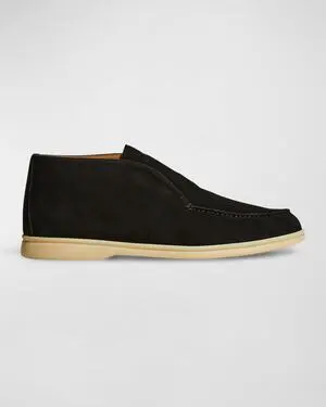 Loro Piana Open Walk Suede Chukka Boots - Black