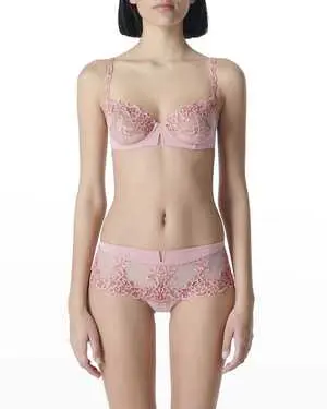 Simone Perele Saga Non-padded Lace Demi Bra Rose Verone