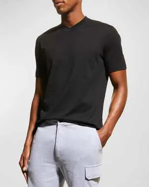 Brunello Cucinelli Men & Apos;s Basic-fit V-neck T-shirt Black