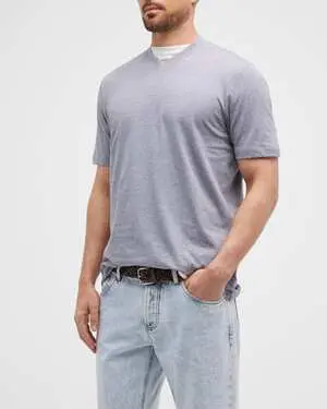 Brunello Cucinelli Men & Apos;s Basic-fit V-neck T-shirt Grey