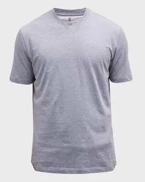 Brunello Cucinelli Men & Apos;s Basic-fit V-neck T-shirt Medium Grey