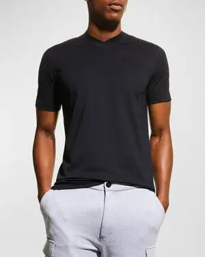 Brunello Cucinelli Men & Apos;s Basic-fit V-neck T-shirt Navy