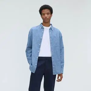 Everlane Relaxed Organic Chambray Shirt Ivy Blue
