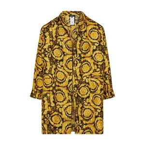 Versace Baroque Silk Robe - Black_gold