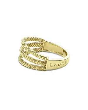 Lagos 18k Yellow Signature Caviar Ring