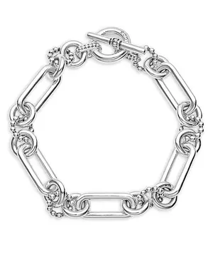 Lagos Sterling Signature Caviar Mixed Link Bracelet - Silver