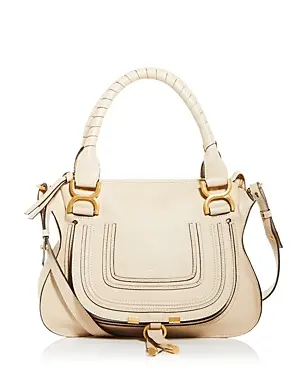 Chloé Chloe Marcie Small Leather Satchel Root Beige