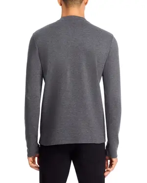 BOSS Slim Fit Ribbed Henley - Medium Grey